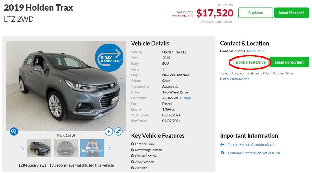 Book a Test Drive | Turners